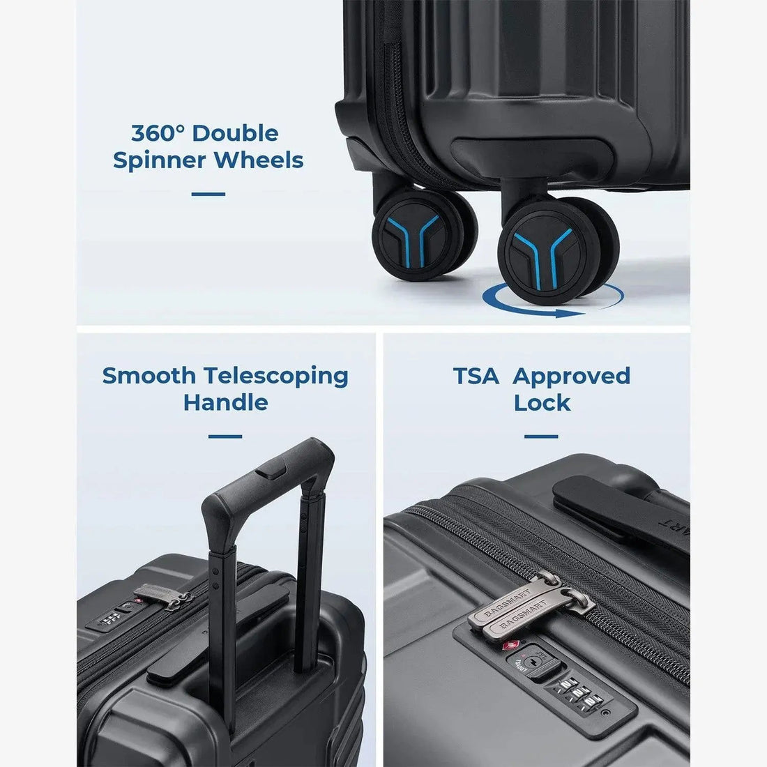 Jetsetter 20 Inch Expandable PC Hard Shell Spinner Luggage– BAGSMART