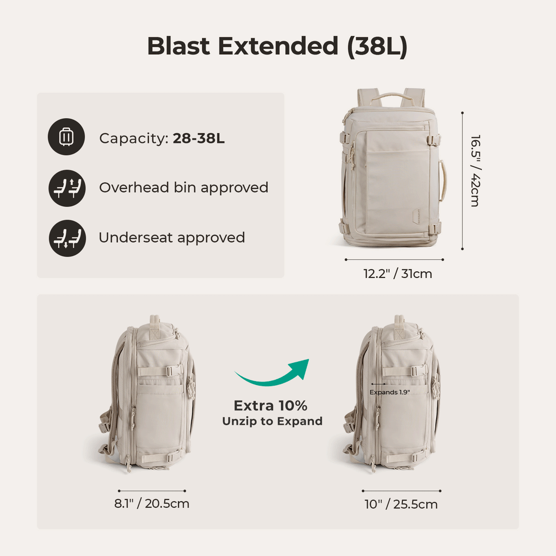 Blast Quick Access for Effortless Carry on Travel Backpack丨 BAGSMART