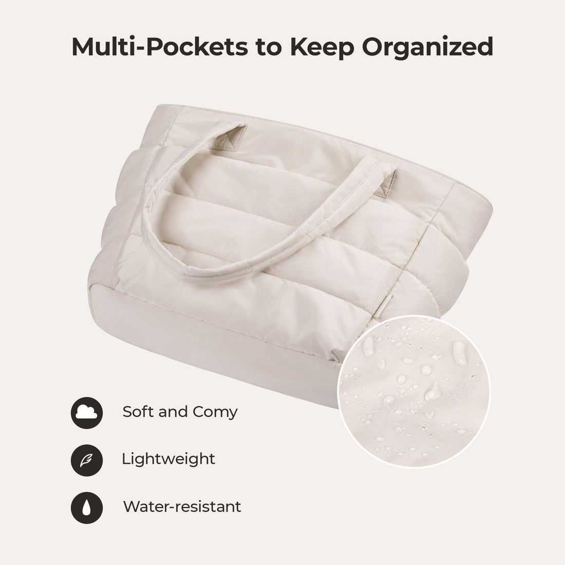 Bagsmart 20L Puffy Tote Bag with 15.6" Laptop Compartment | BAGSMART