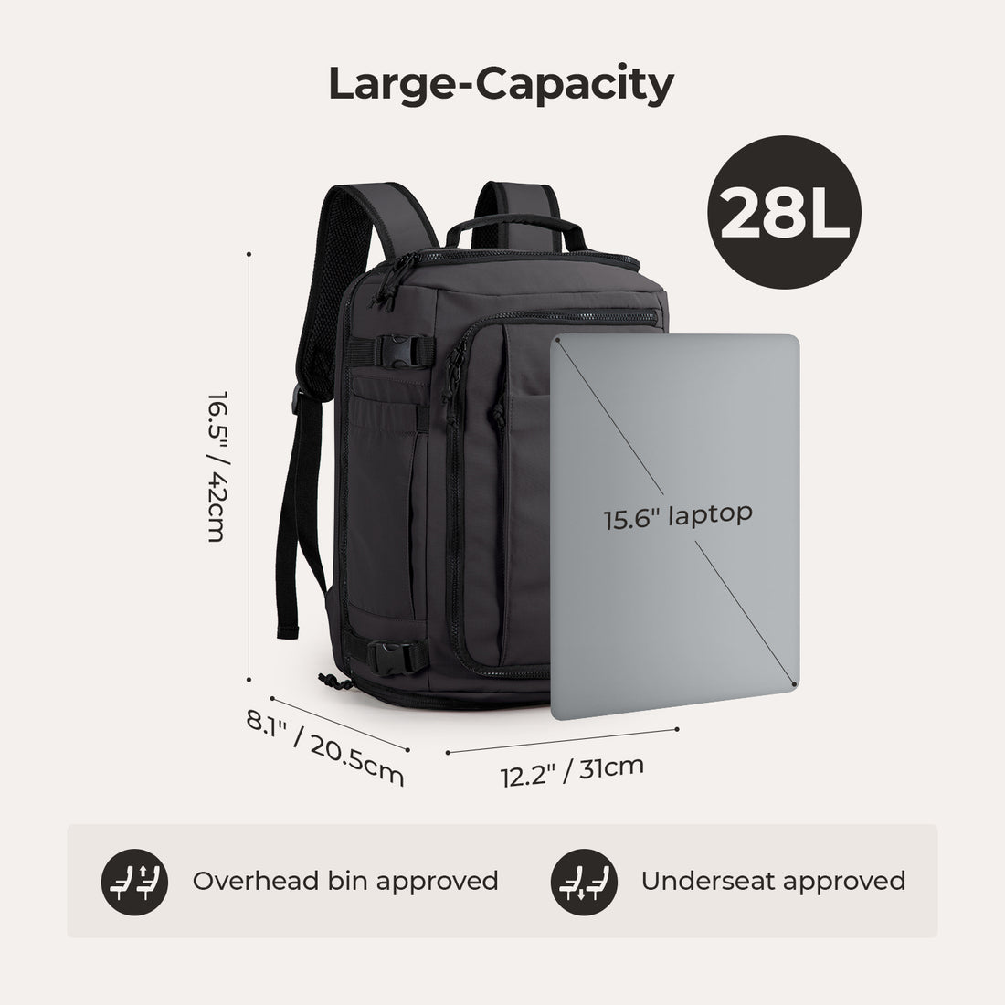 Blast Quick Access for Effortless Carry on Travel Backpack丨 BAGSMART