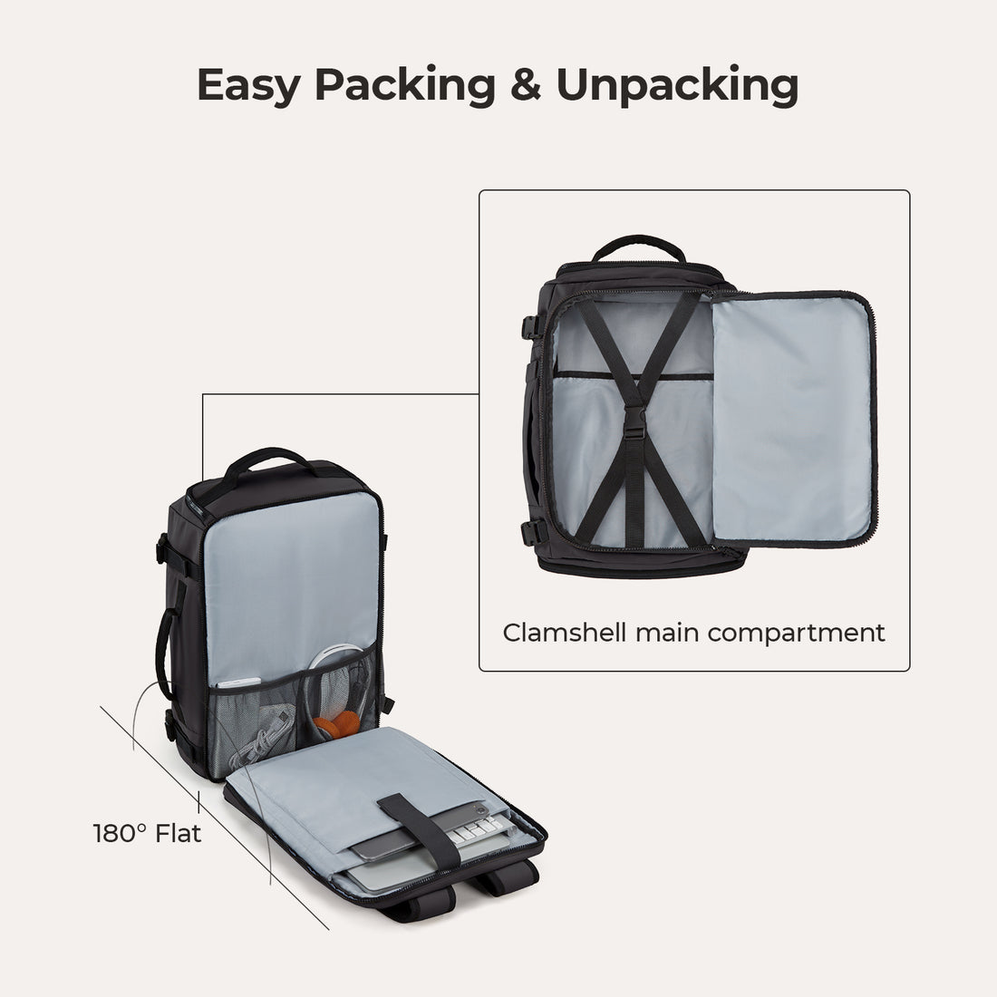 Blast Quick Access for Effortless Carry on Travel Backpack丨 BAGSMART