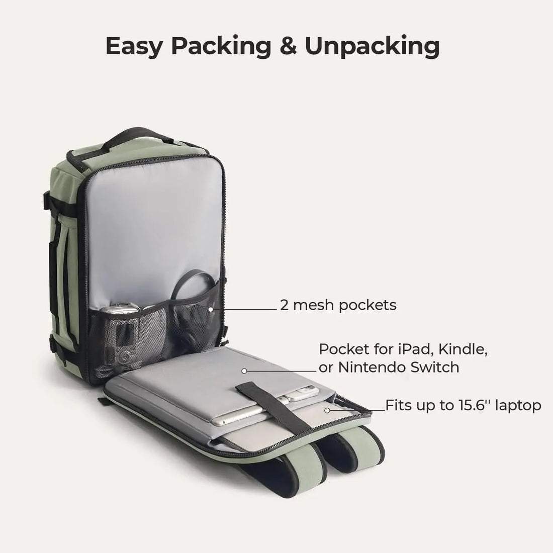 Blast Quick Access for Effortless Carry on Travel Backpack丨 BAGSMART