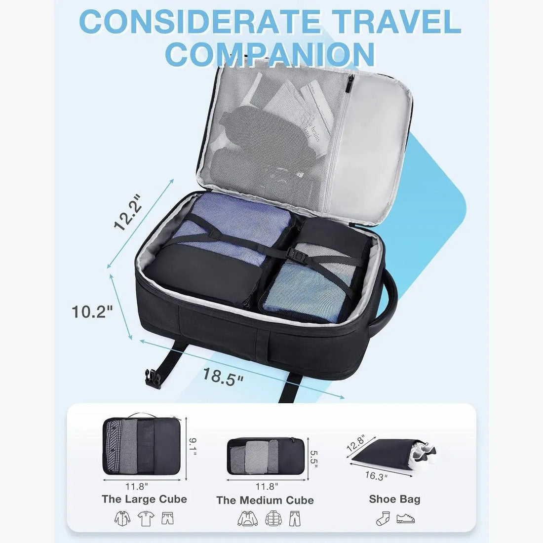 Expandable Carry On Backpack: 40L Travel Backpack for Business Trips ...