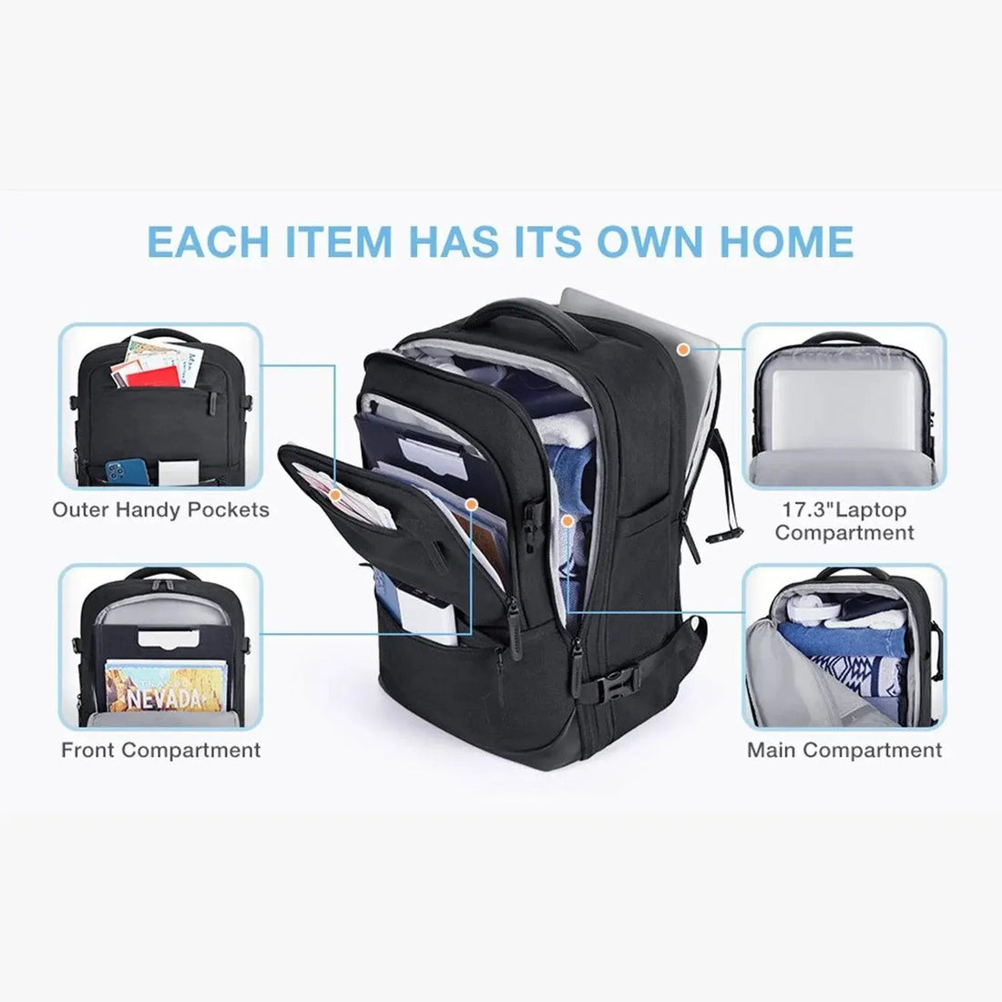Expandable Carry On Backpack: 40L Travel Backpack for Business Trips ...