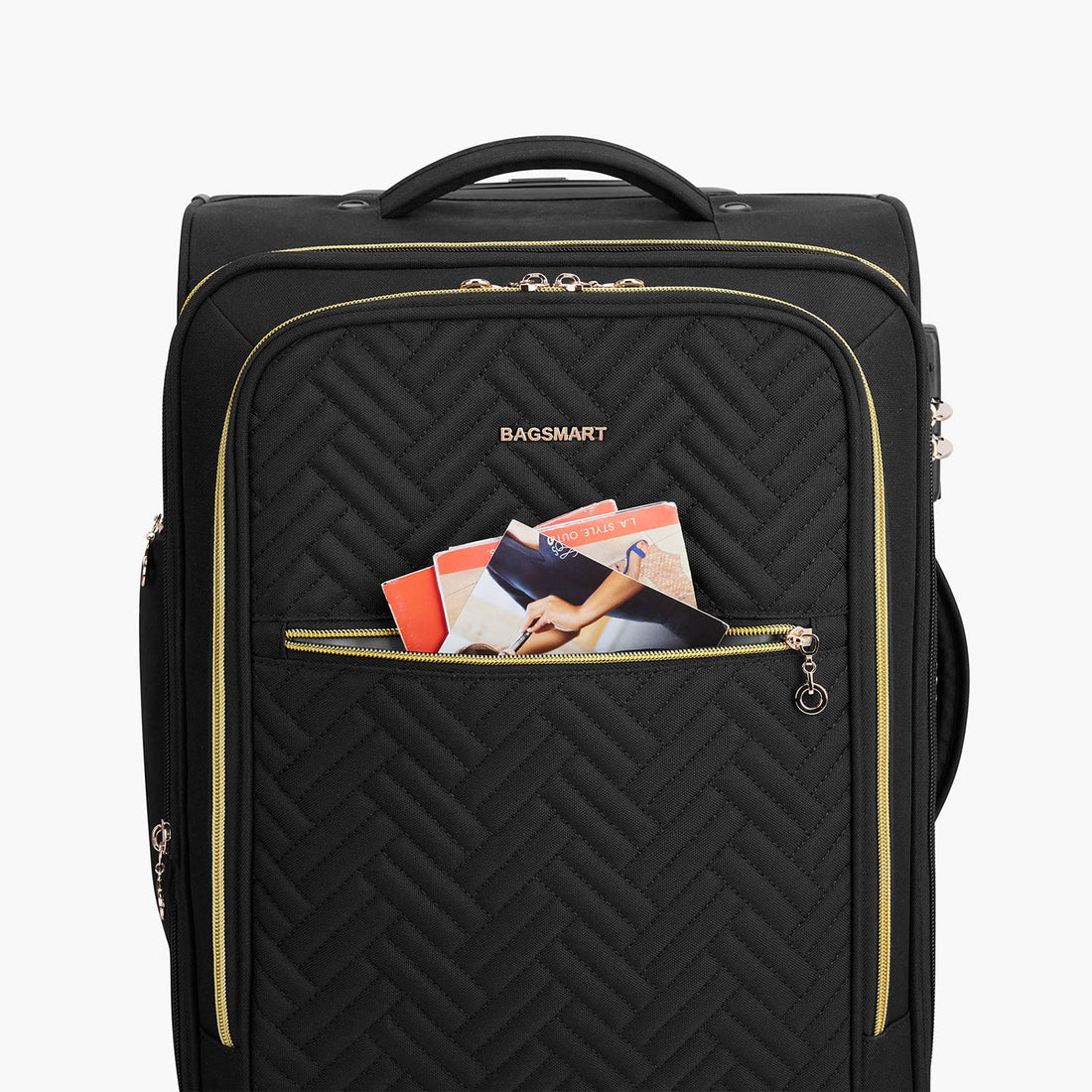 Bonchemin Quilted 20 Inch Travel Expandable Carry On Suitcase– BAGSMART